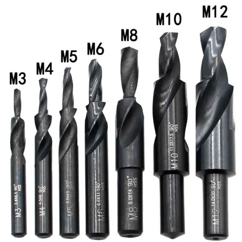 90/180 2 1C9 M3-M12 Degree Hss6542 Nitride Two Stage Drill Bit Twist Step Chamfer Conutersunk ...