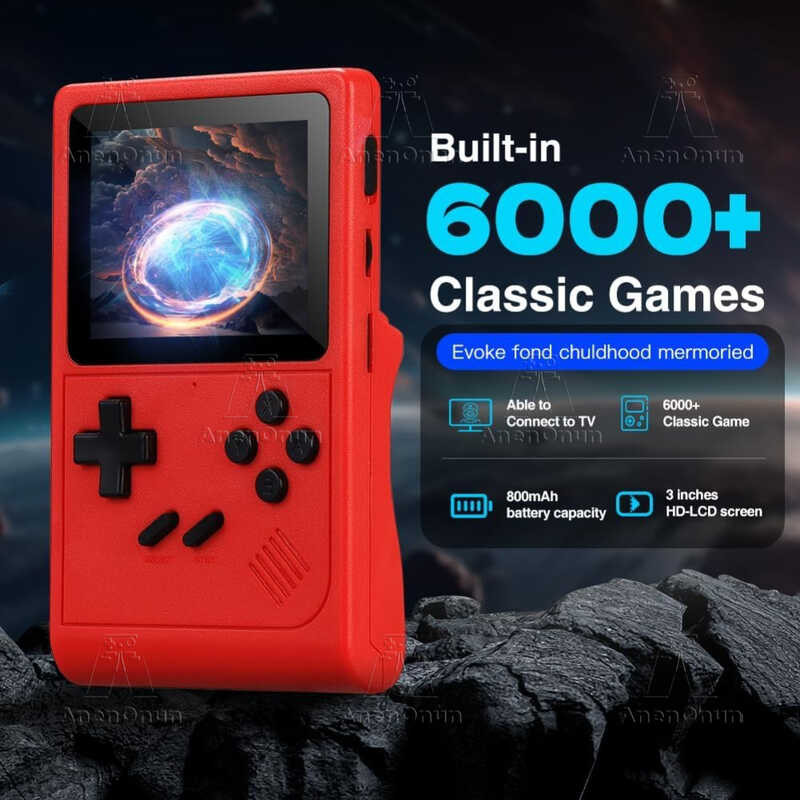 Handheld Gb300 6000 Games 7 Emulator Children 3.0 Inch Portable Video Game Console Kids Mini ...