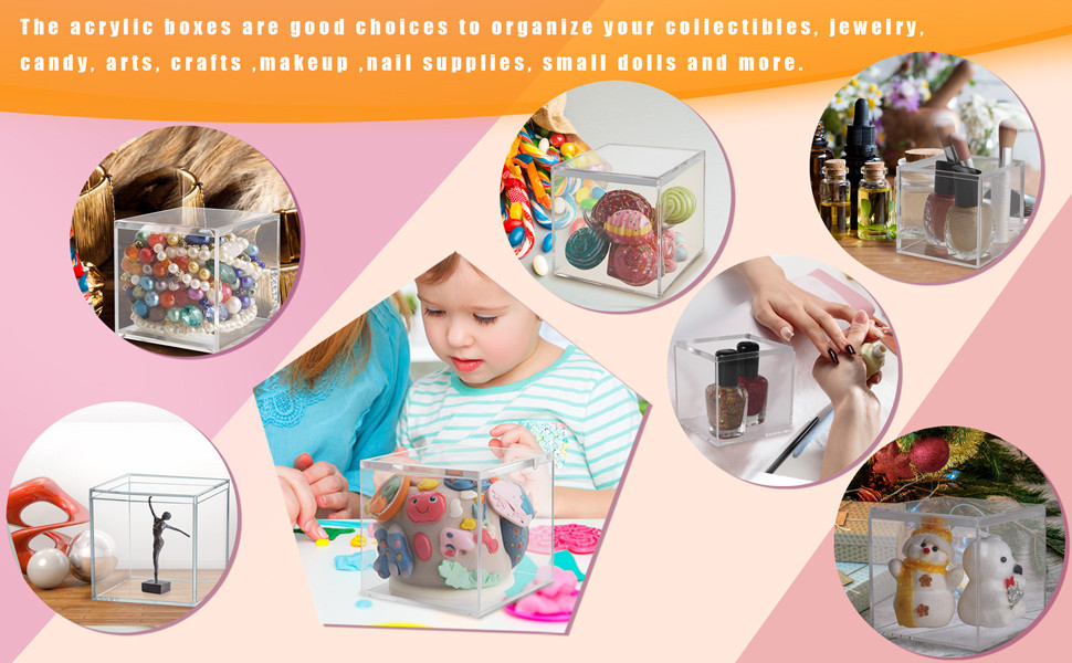 Mini Transparent Box with Cover / Plastic Candy Organizer Storage Box ...