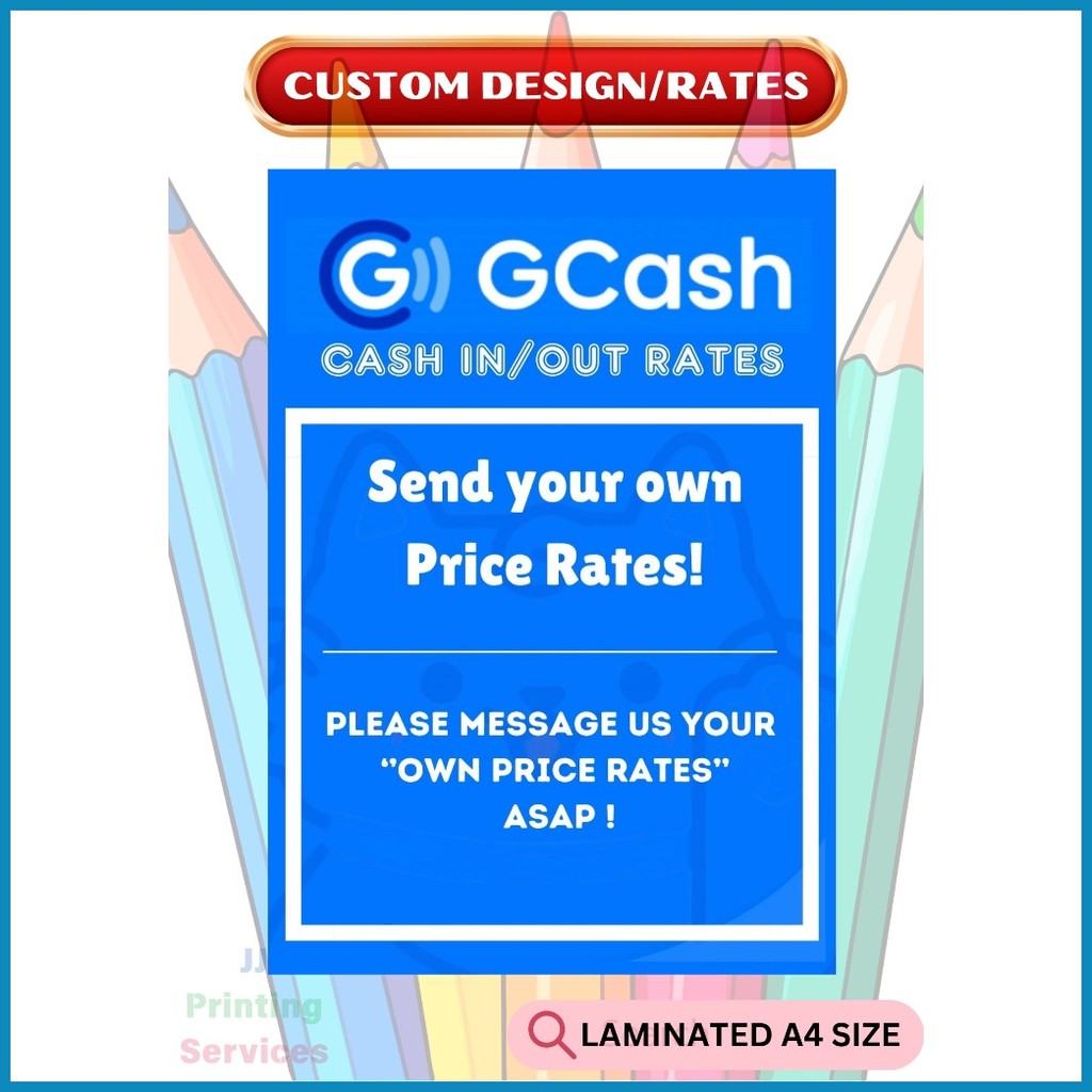 Gcash Cash-in Cash-out Rates Signages | Shopee Philippines