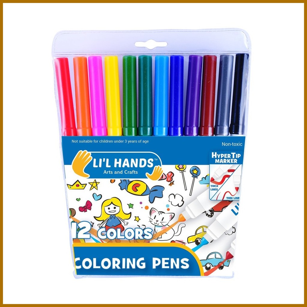 Li'l Hands Coloring Pens 12 Colors | Lil Hands | Alle Karle | Shopee ...