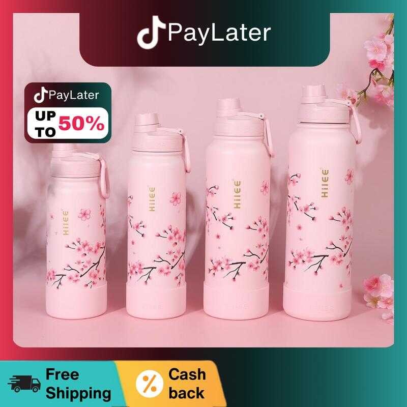 Hilee Flask Sakura Hydration Wide Mouth Stainless Steel Drinking Water ...