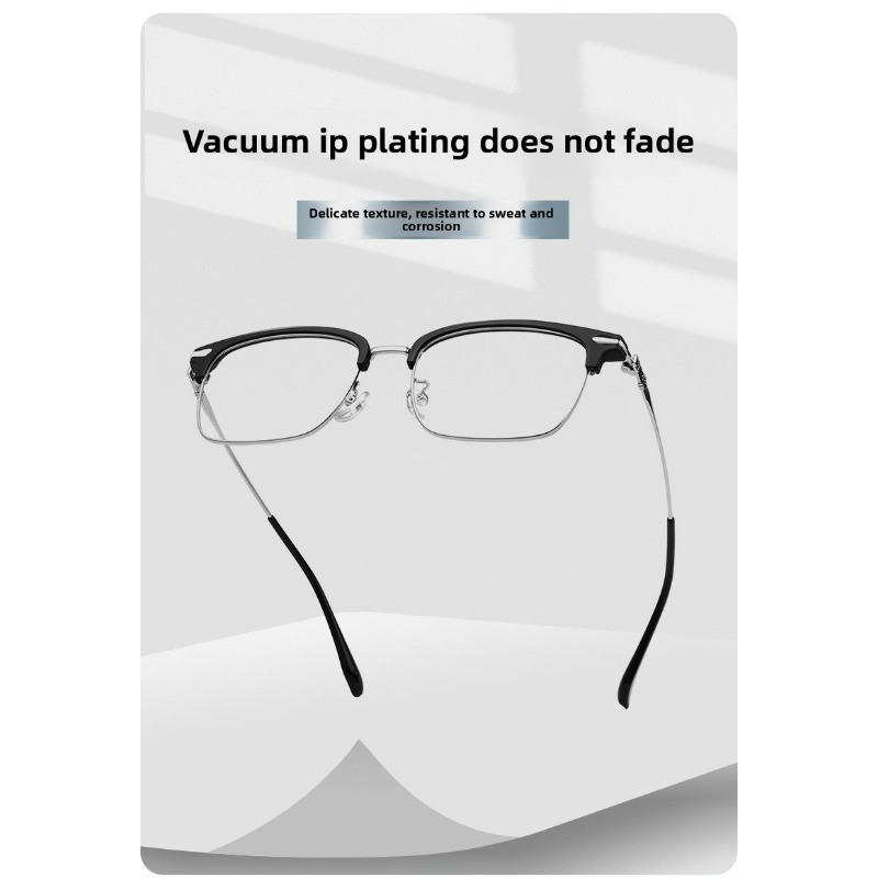 Retro Eyebrow Line Frame Metal Half Frame Glasses Engineering Male Anti ...