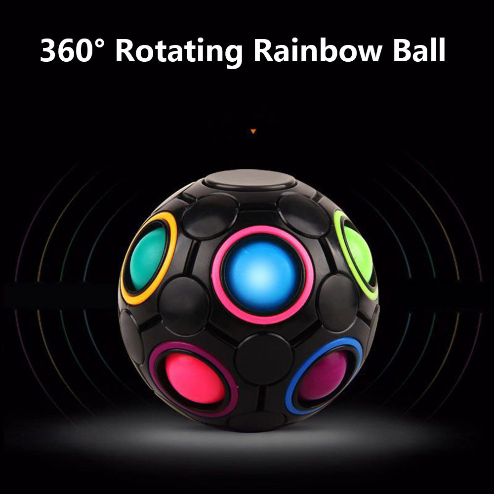 [Ready Stock]360° Rotating Magic Rainbow Ball Stress Relieving Puzzle ...