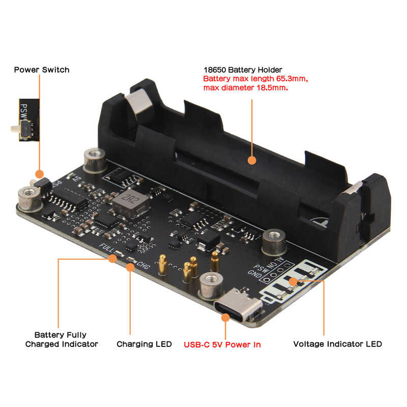 X306 Geekbord 18650 UPS Shield for Raspberry Pi Zero 2W | Shopee ...