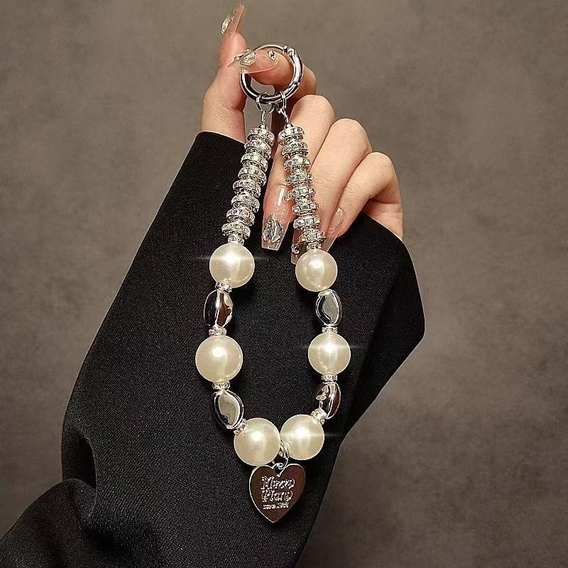 Keychain Fashion Phone Straps for Girls Creative Silver Color Short ...