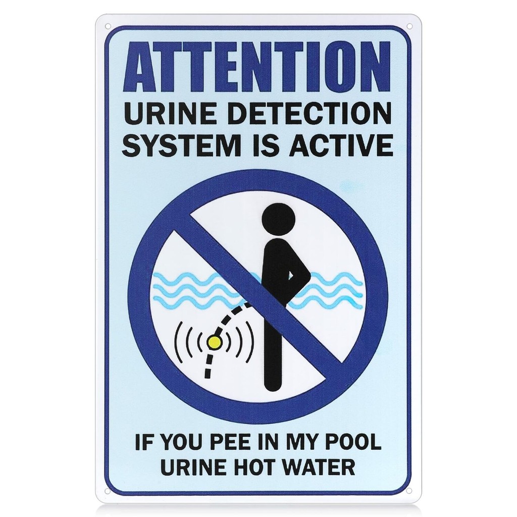 Funny Civilization Pool Rules Signs, Please No Peeing In The Pool Sign ...