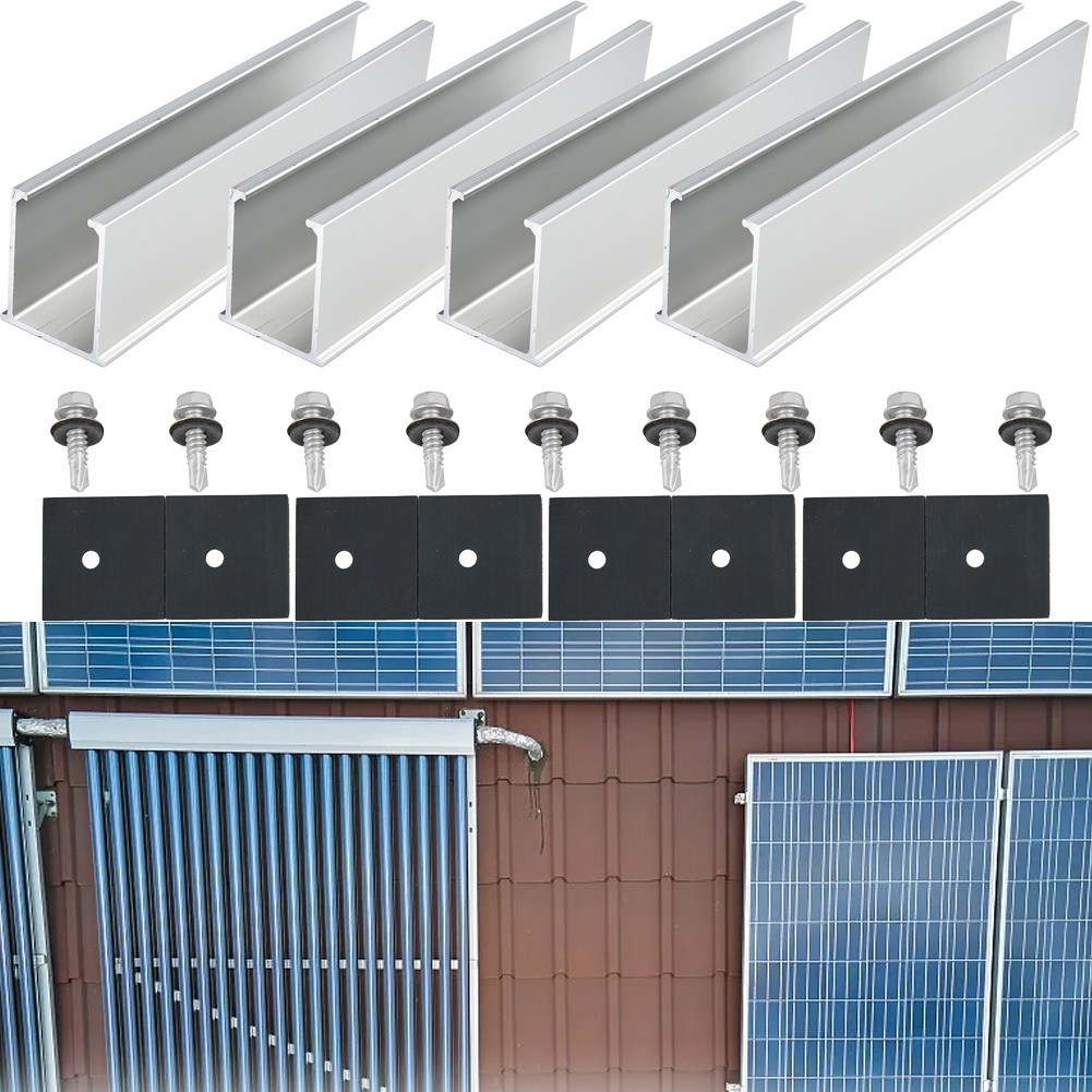 Solar Modules Rail Bracket Trapezoidal Sheet Flat Roof PV Mounting Rail ...