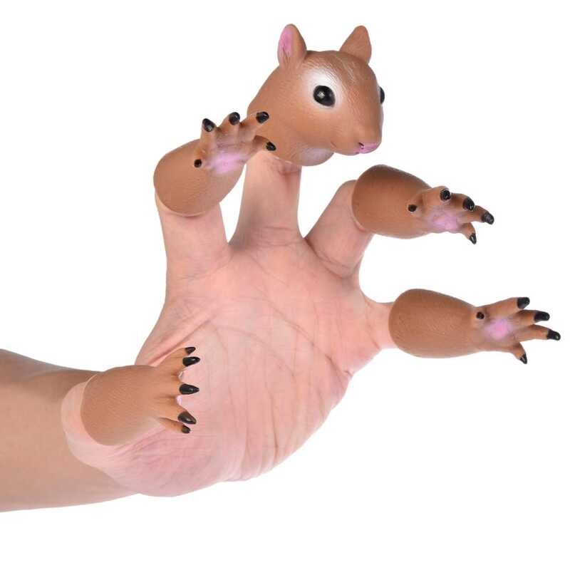 Animals Puppets For Kids Realistic 5 PCS Squirrel Hand Puppet Novelty ...