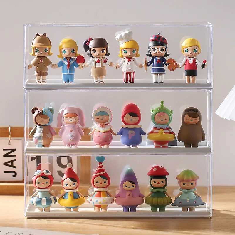 Clear Acrylic Doll Toys Organizer Mystery Display Stand Popmart Storage ...