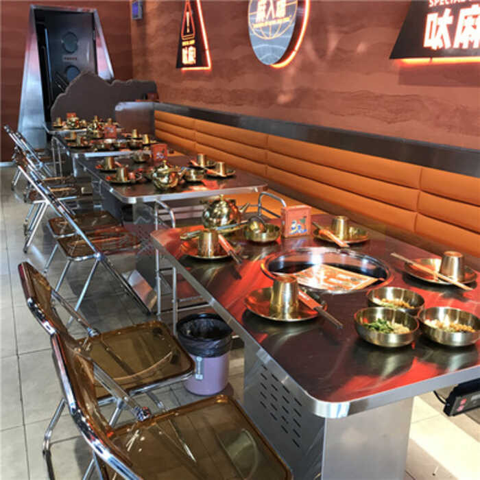 Hot Pot Table, Induction Cooker, Self-Service Korean Style Barbecue ...