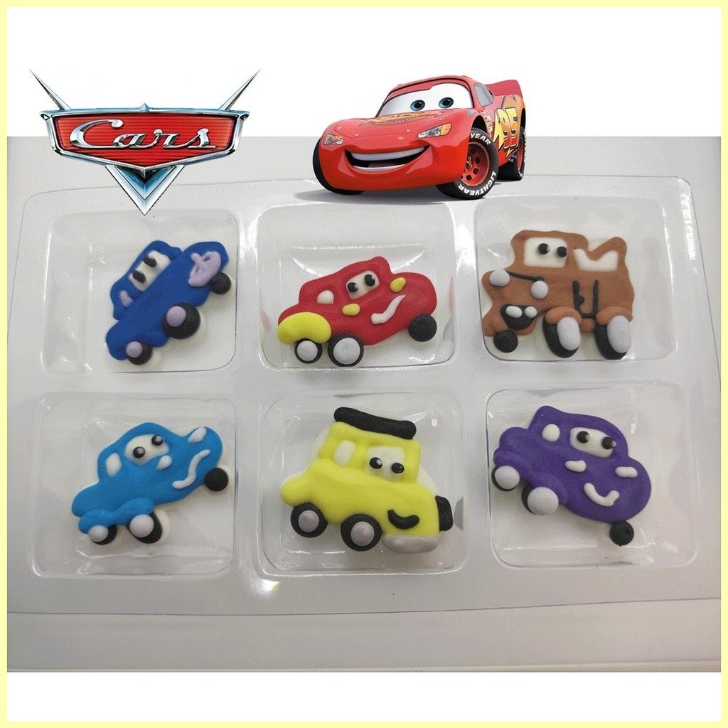 ஐ ♞Cars Cartoon Character Royal Icing 2D cake cupcake Topper edible ...