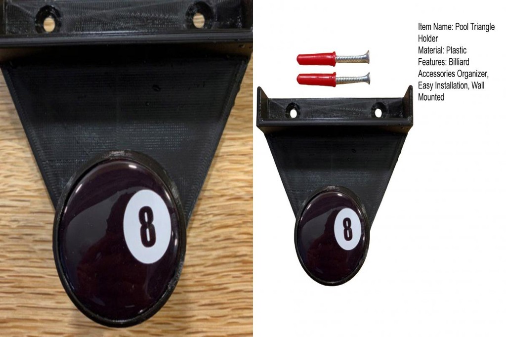 Billiard Storage Rack Pool Triangle Holder 3d Printed Pool Triangle ...