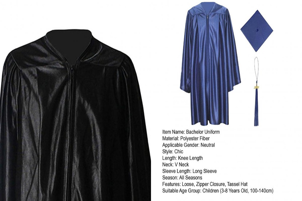 YX Matte Graduation Attire Bachelor Degree Ceremony Outfit Kids ...