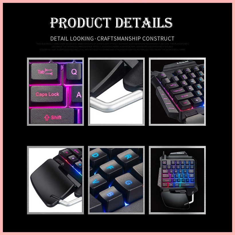 35 Keys One-handed Gaming Membrane keyboard Ergonomic Keypad for Laptop ...