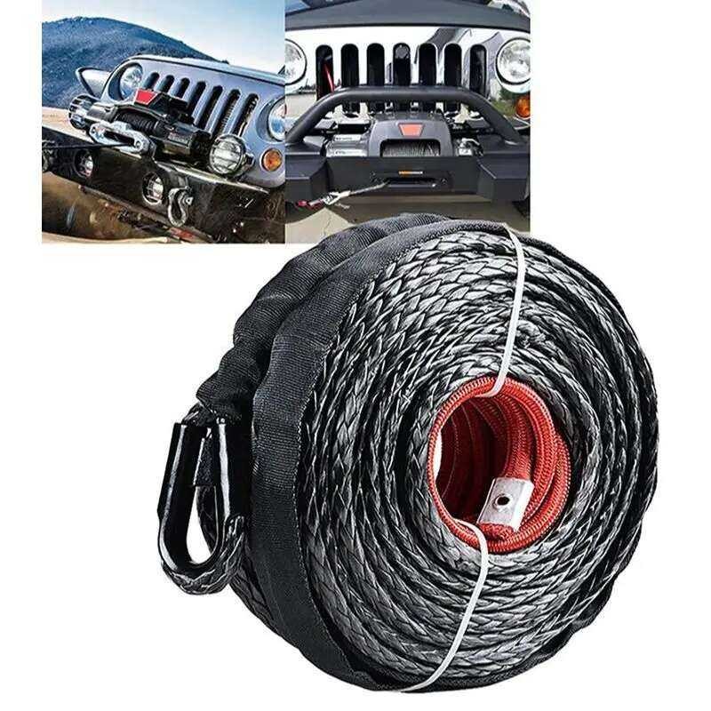 Xj Xj Winch Line Cable Na May Sheath Gray Synthetic Towing Rope ...
