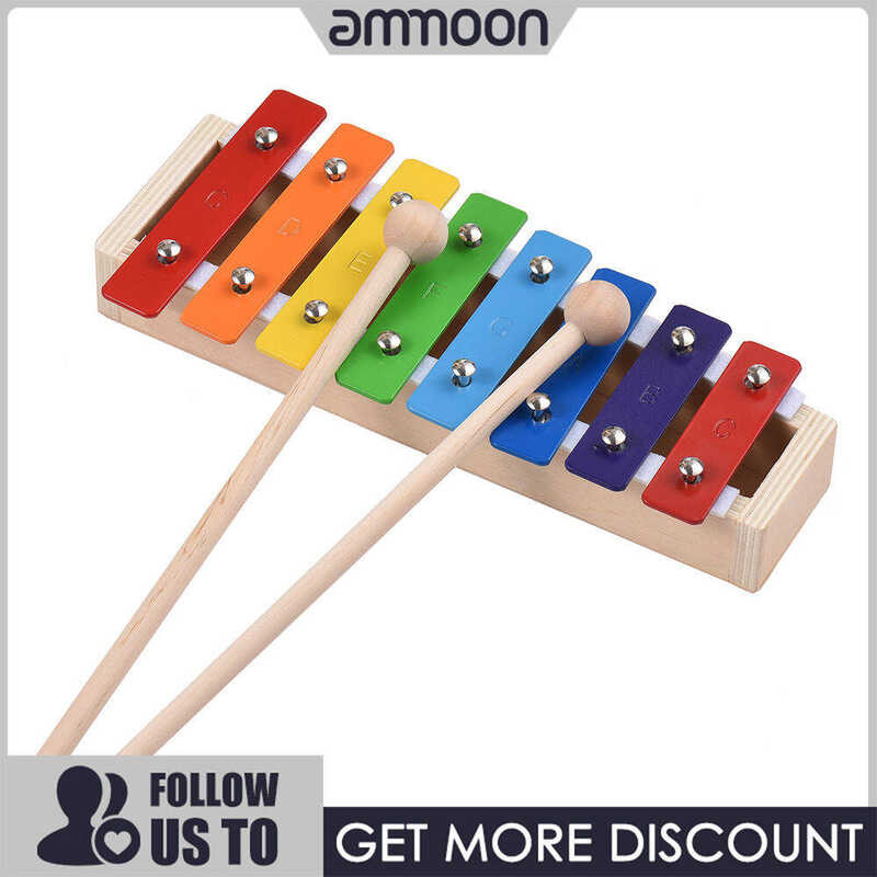 Keys Compact [Ammoon]8 Size Xylophone Glockenspiel With Wooden Mallets ...