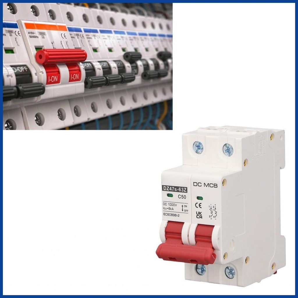 Treee Miniature Circuit Breaker DC Isolator 6000A Breaking Capacity 2P 1000V 50A for PV System s ...