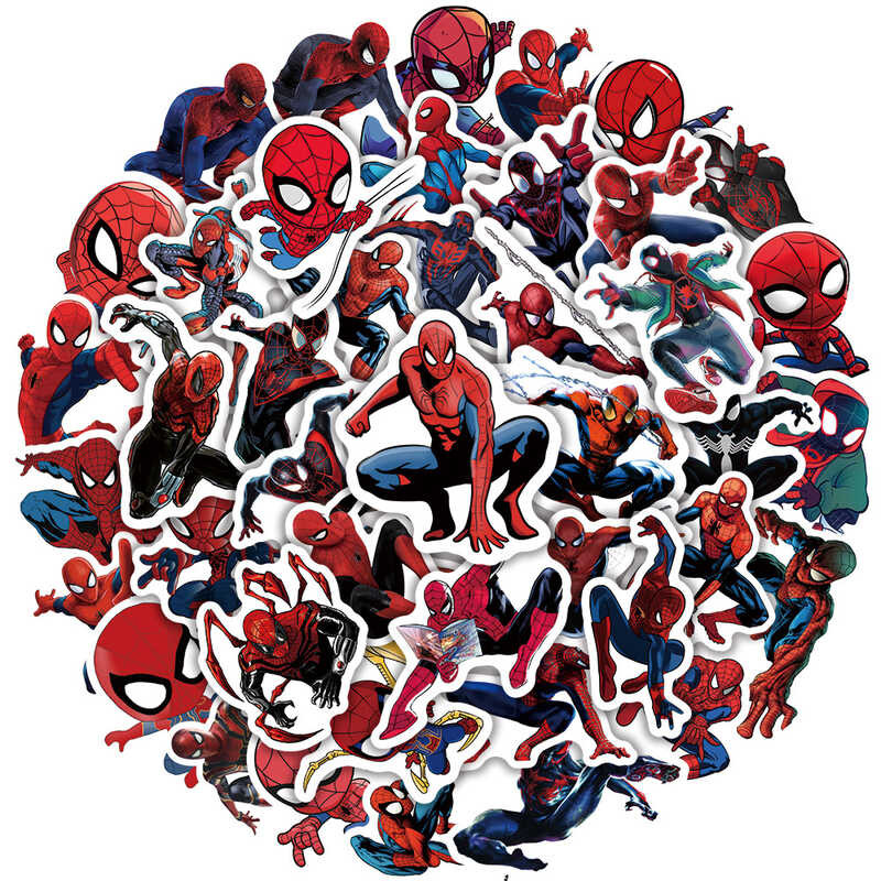 50 Spider Man graffiti stickers cartoon water cup waterproof notebook ...