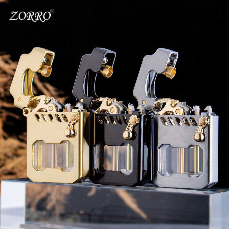 New ZORRO - Transparent Fuel Tank Nical Ejection Kerosene Lighter Metal ...