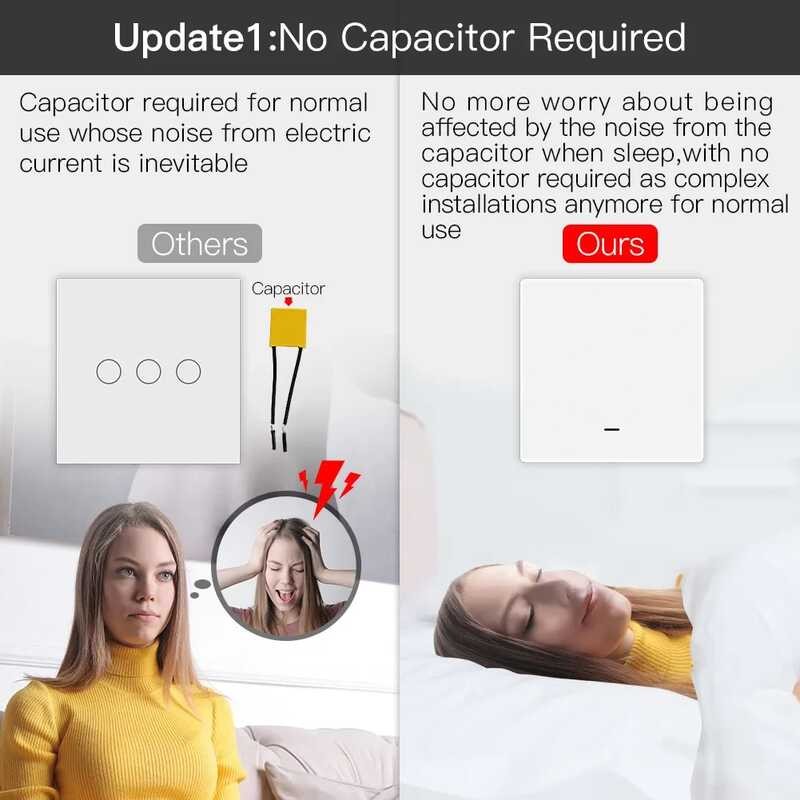 Light Moes Switch Tuya Zigbee Neutral Wire No Capacitor Needed Smart