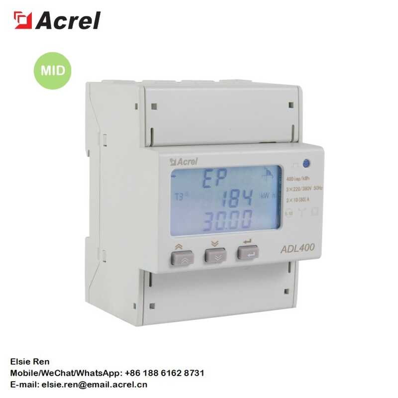 Acrel 3 Adl400 3-Phase Power Modbus-Rtu Rs485 / MID Approved Din Rail ...