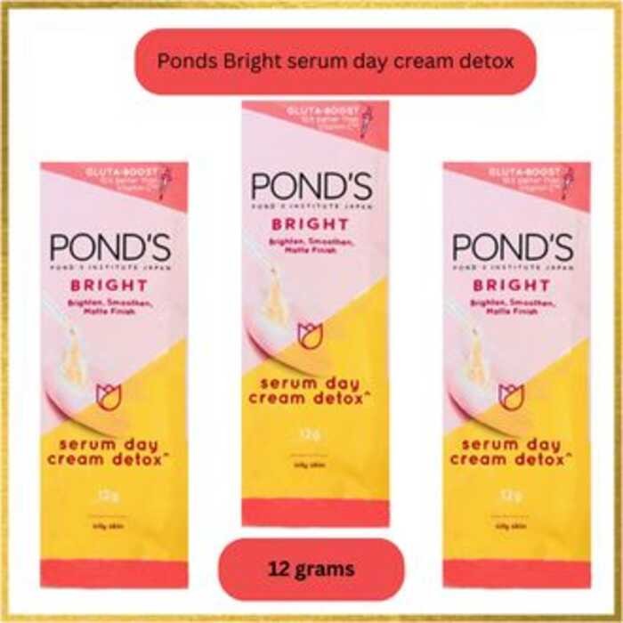 Pond's Bright Serum Day Cream Detox Oily Skin 12G ( 3 PCS ) | Shopee ...