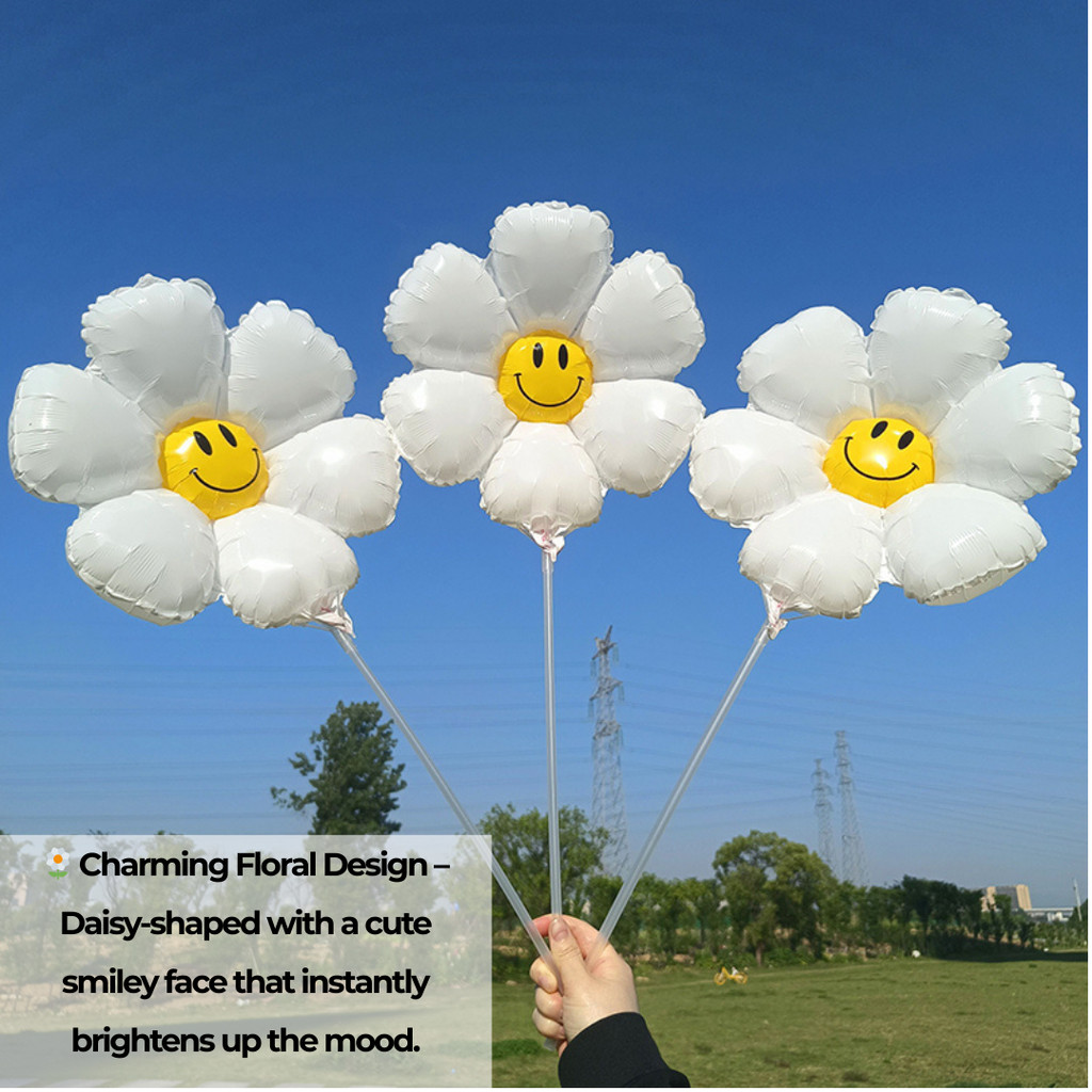 50 Pcs Belon Bunga Handheld Balloon Sticks Birthday Picnic Graduation ...