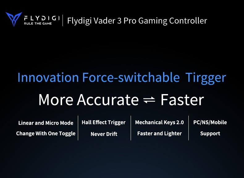 Flydigi VADER 3/VADER 3 Pro Game Handle Force Feedback Six-Axis RGB ...