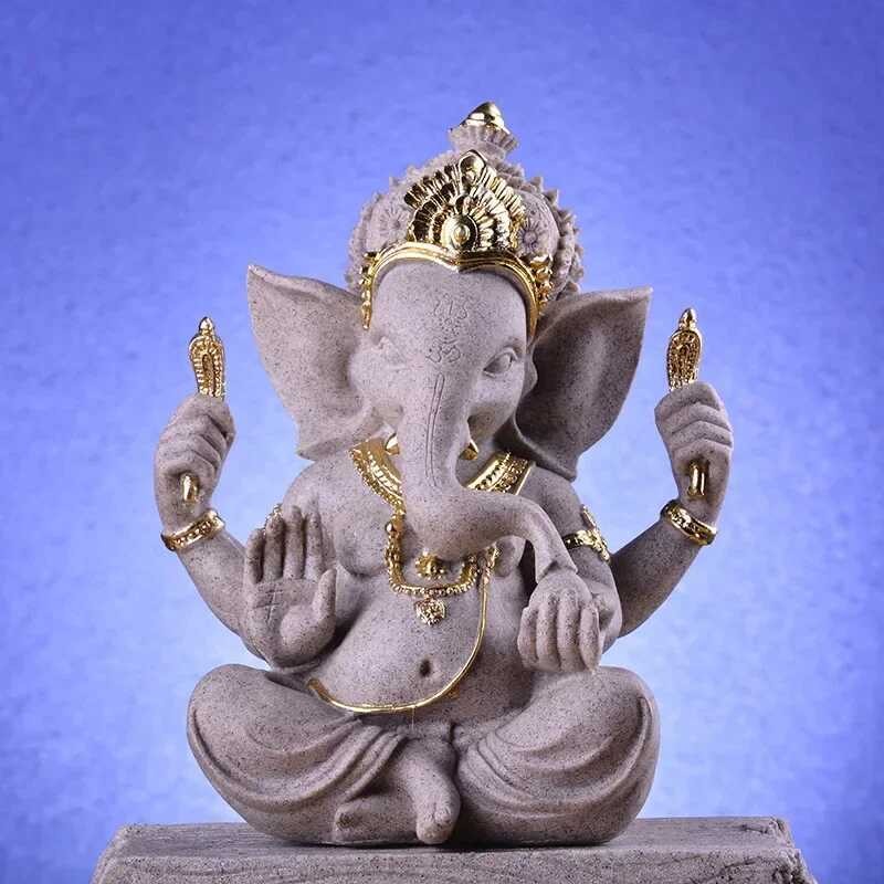 Sandstone VILEAD Indian Ganesha Elephant God Statue Religious Hindu ...