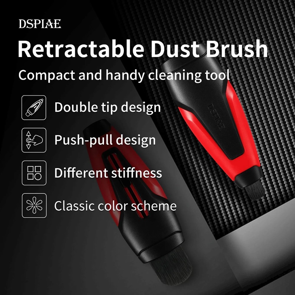 New DSPIAE PT-RDB Retractable Dust Brush Double Tips Small Wide Fine Handy for Gundam Gunpla GK ...