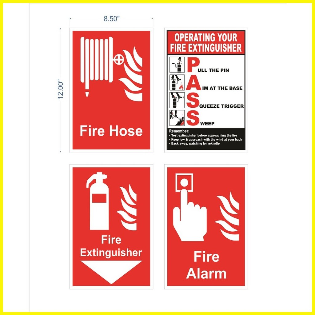 ♣ ♒ GLOW IN THE DARK Fire Safety Signs | Fire Hose Signage | Fire ...