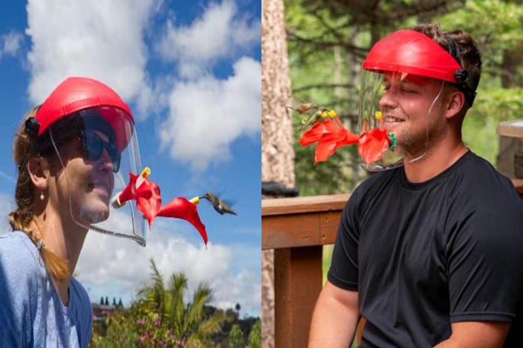 Large Feeder Mouth Design Helmet Bird Feeder Head Mounted Hummingbird ...