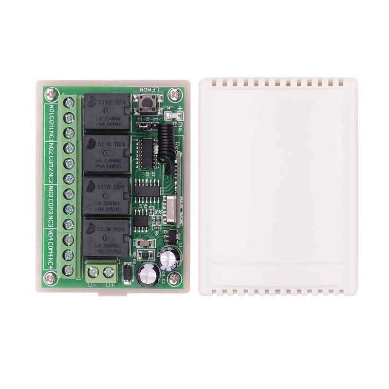 LY Universal Wireless Remote Control Switch DC 12V 4Ch Relay Receiver ...