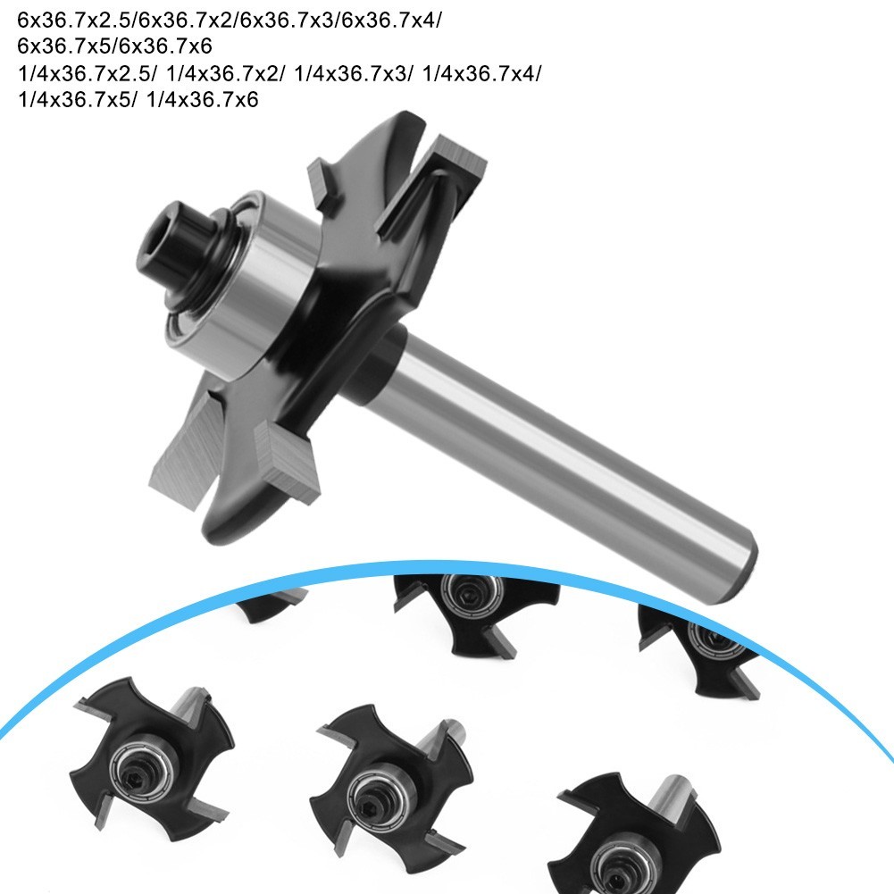 T-Type Router Bit 6MM Or 1/4 Handle Grooving Cutter Woodworking Milling ...