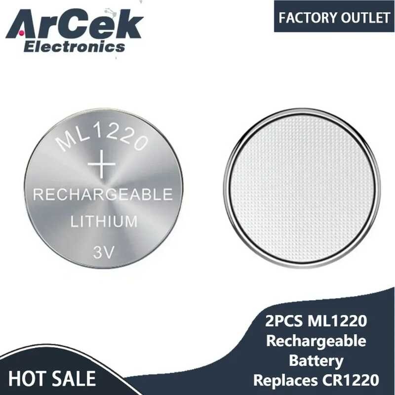 Original 2 A06 2Pcs Ml1220 3V ML 1220 18Mah Rechargeable Batteries CMOS ...