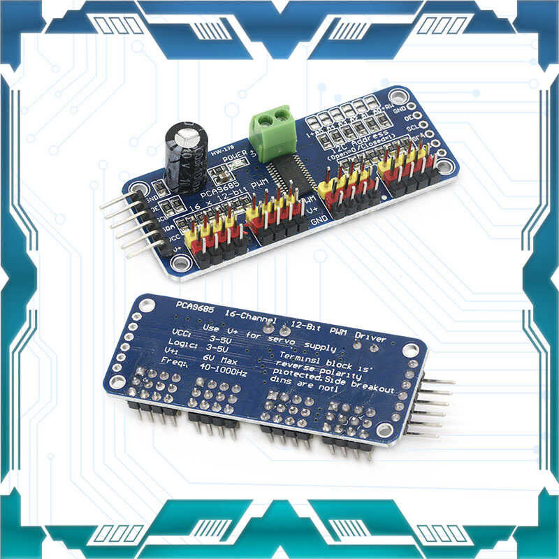 16 channel PWM Servo servo drive board robot controller IIC interface ...
