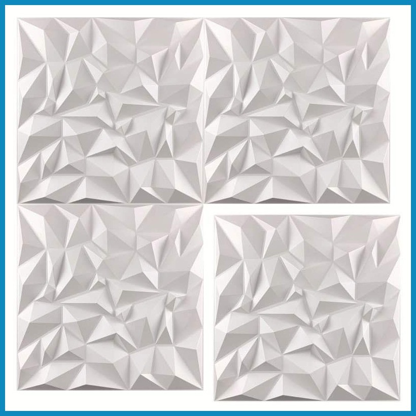 50x50cm (White) PVC Wall PanelsWall Stone Wall Art Decor Plastic Form ...