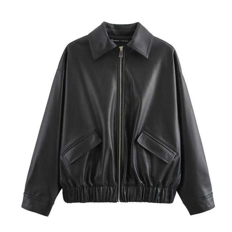 YATO Black Leather Jacket Oversize Baseball Uniform Unisex | Shopee ...