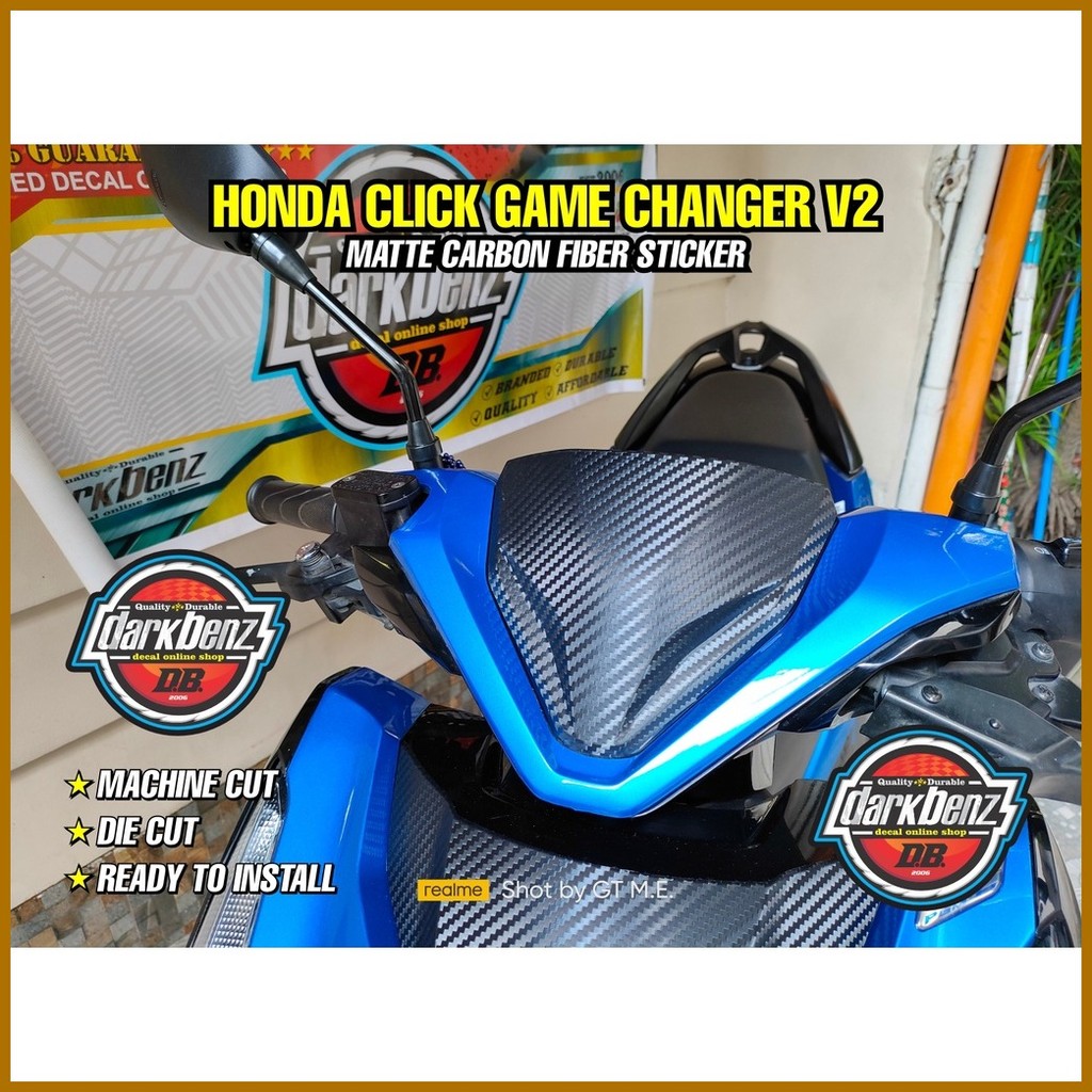 Honda Click Version 2 Carbon Fiber Sticker for Front Head Panel ...