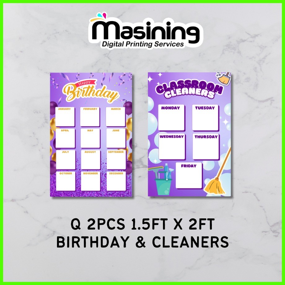 ⚕ Classroom Cleaners and Birthday Corner School Chart Tarpaulin 2ft x ...