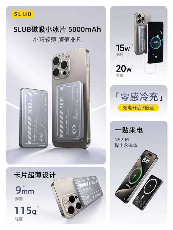 Magnetic wireless power bank SLUB fast charging 2025 new ultra-thin ...