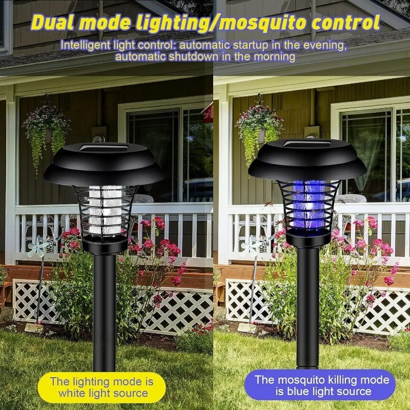 Solar Mosquito Killer Light 2 Modes Outdoor Waterproof Garden Yard ...