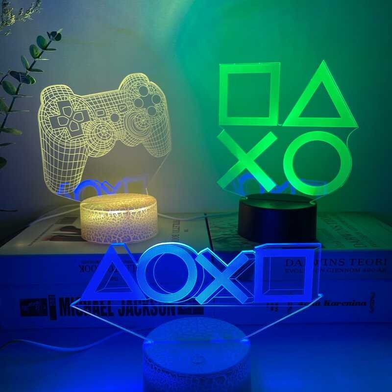 Para Playstation, 3D Night Lamp Gaming Room Desk Setup Lighting Decor ...