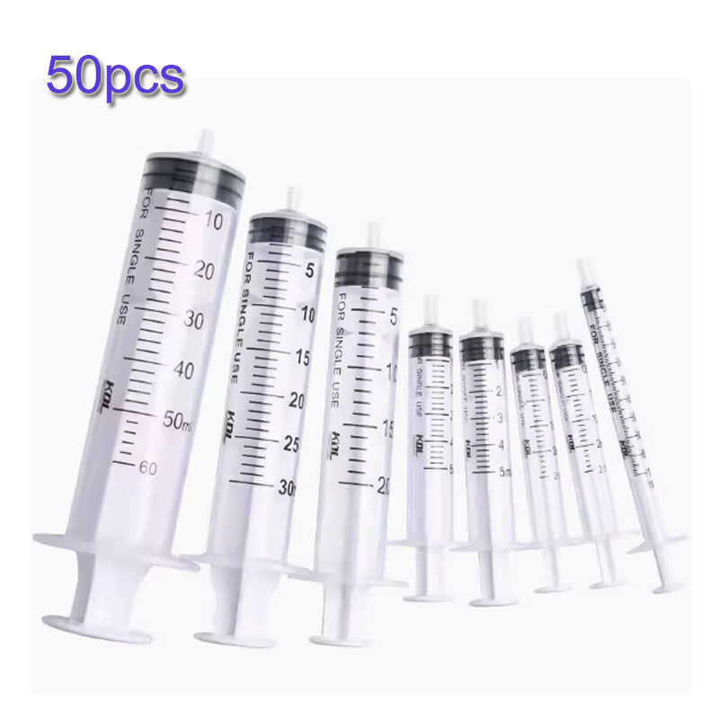50Pcs Luer Lock Syringes 1Ml 3Ml 5Ml 10Ml Plastic Syringe Hydroponics ...