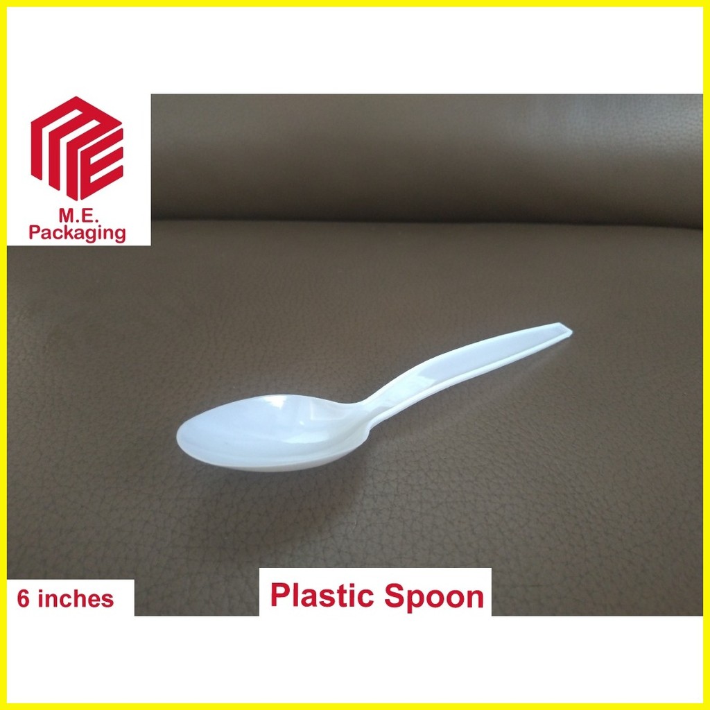 [100packs/box] Disposable Plastic Spoon and/or Fork (6 inches) [25pcs ...