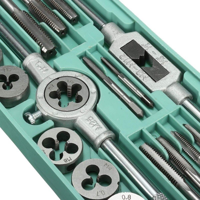 12PCS/20PCS Adjustable Tap and Die Set Hand Tap Wrench Threader Metric Threading Tool Set ...