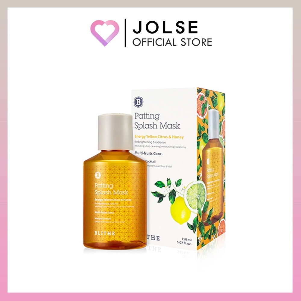 in stock BLITHE Patting Splash Mask Energy Yellow Citrus & Honey 150ml ...