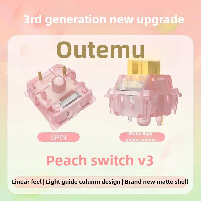 Outemu Silent Linear Peach V3 Switch with Light Guide Lemon Tactile ...