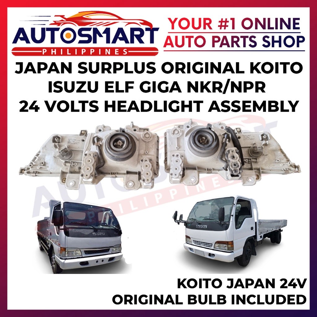 ☀ Japan Surplus original Isuzu Elf Giga Headlight KOITO 24V with ...